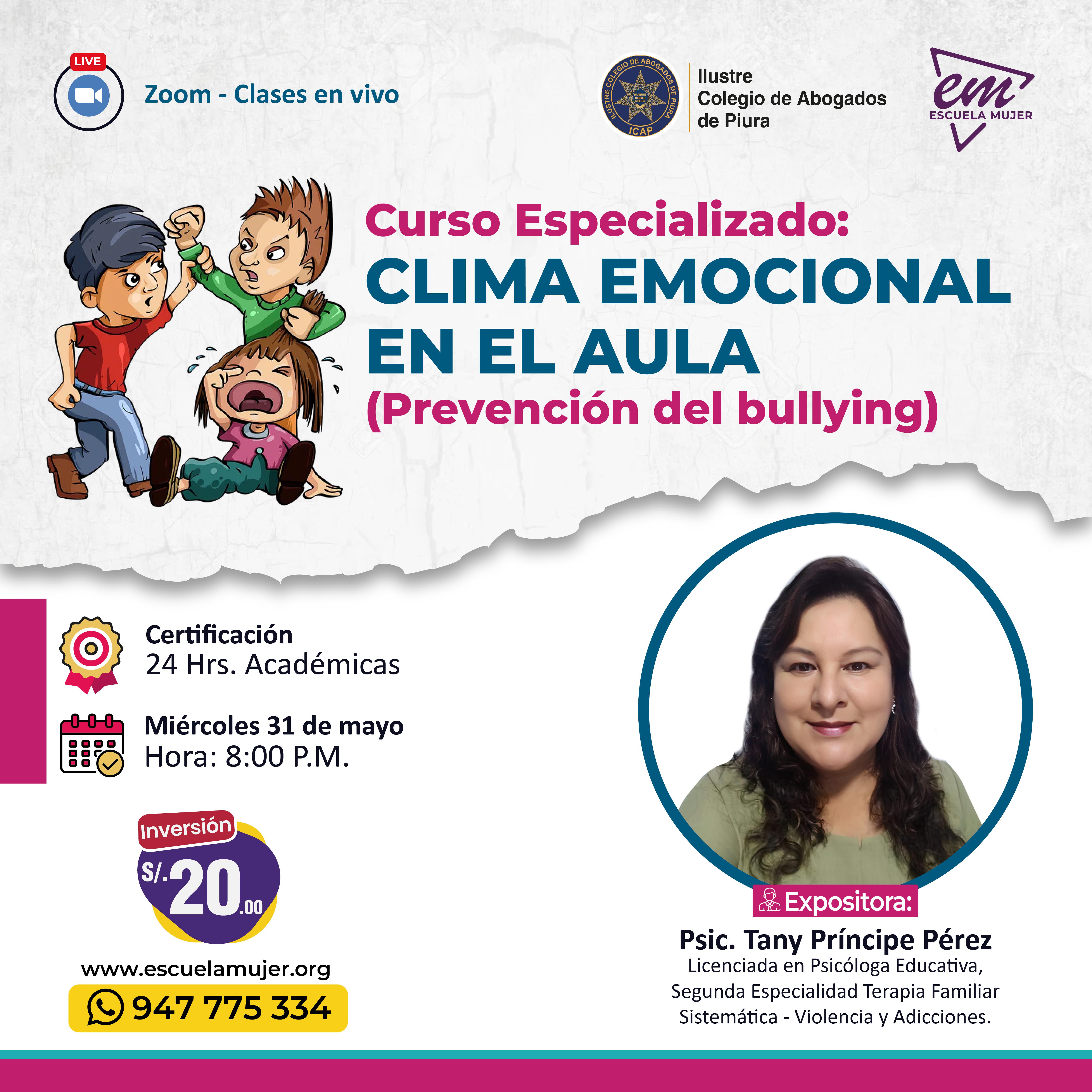 Escuela mujer - Curso Especializado: CLIMA EMOCIONAL EN EL AULA ...