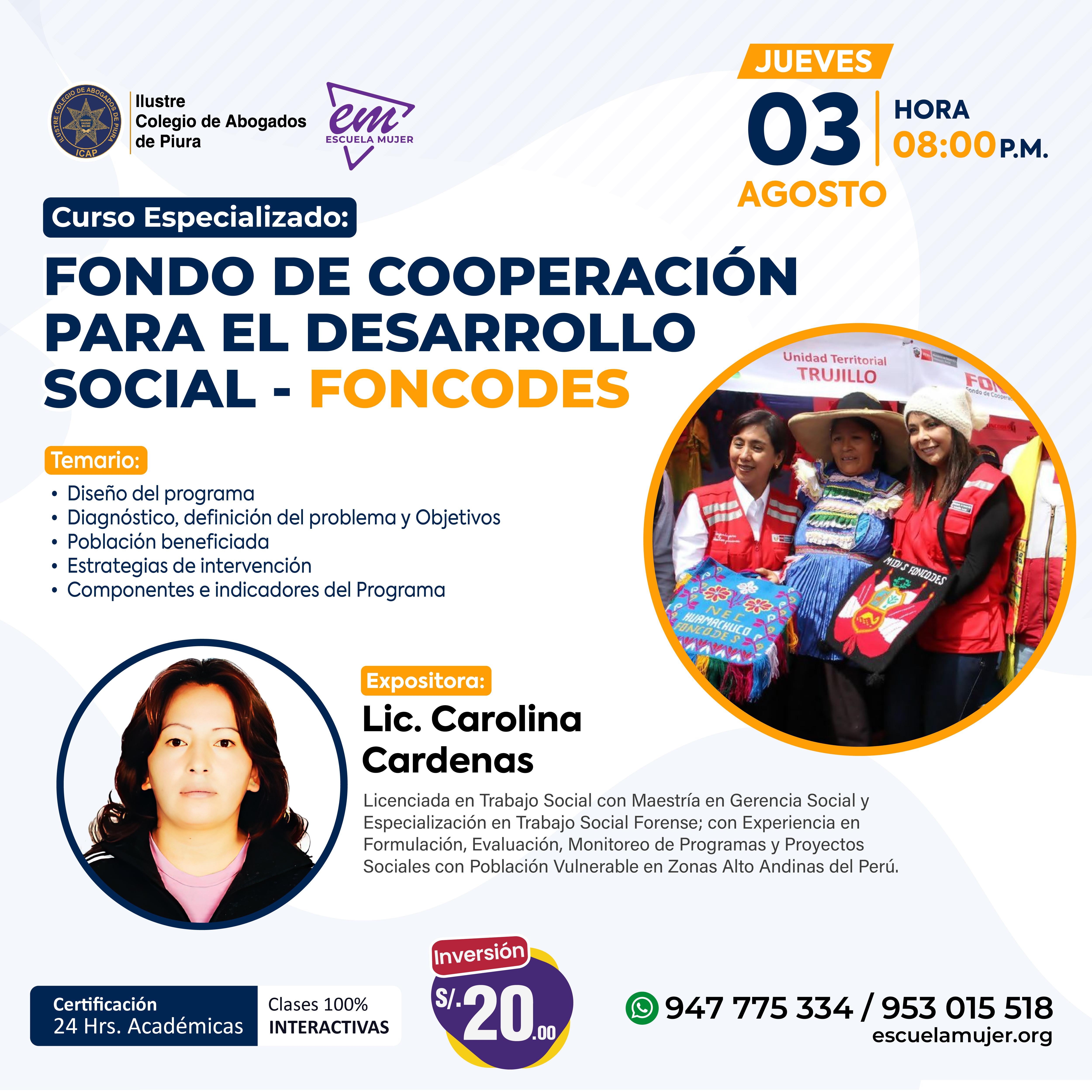 Escuela mujer - Curso Especializado: FONDO DE COOPERACIÓN PARA EL ...